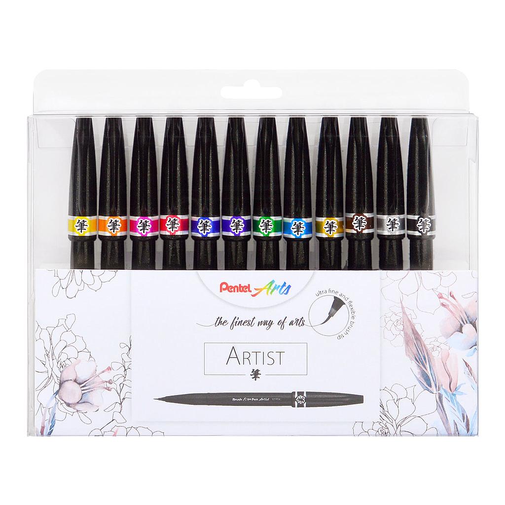 Pentel Artist Brush Sign Pen 12 set – UNFADE