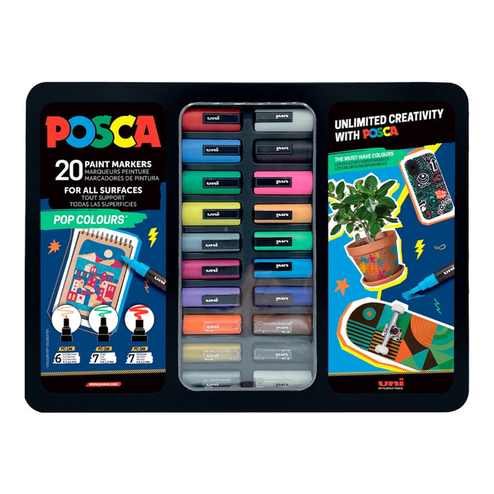 Uni Posca Markers 20 set Pop Colours – UNFADE